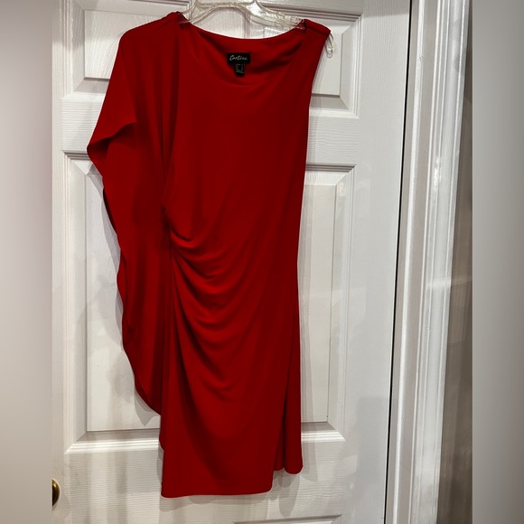 Cartise | Dresses | Cartise Red Dress Beautifully Draped On One Side ...